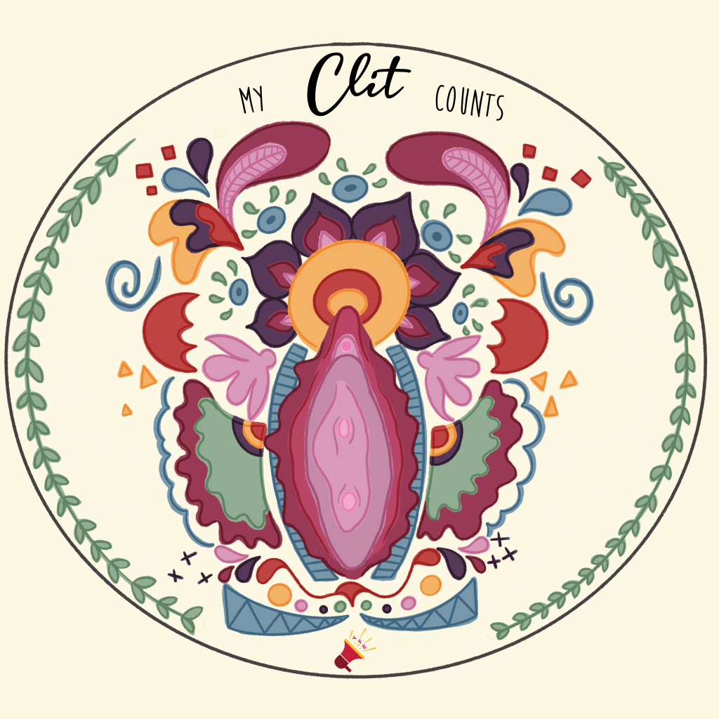My Clit Counts Logo Square Creme Background Young Feminist Europe